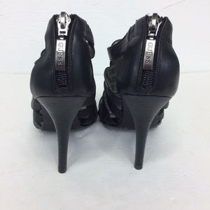 Guess | Shoes | Guess Black Strappy Shoes High Heel Rhinestone 6m ...